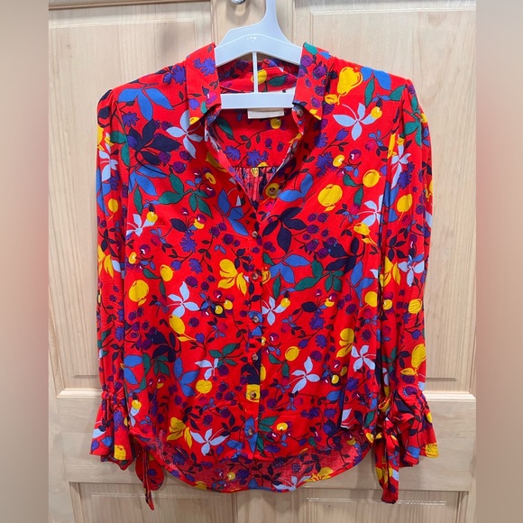 Maeve | Tops | Maeve By Anthropologie Red Fruits Boho Button Down ...